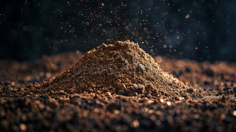 Dust Particles Rise from a Small Mound of Soil Illuminated by Soft ...