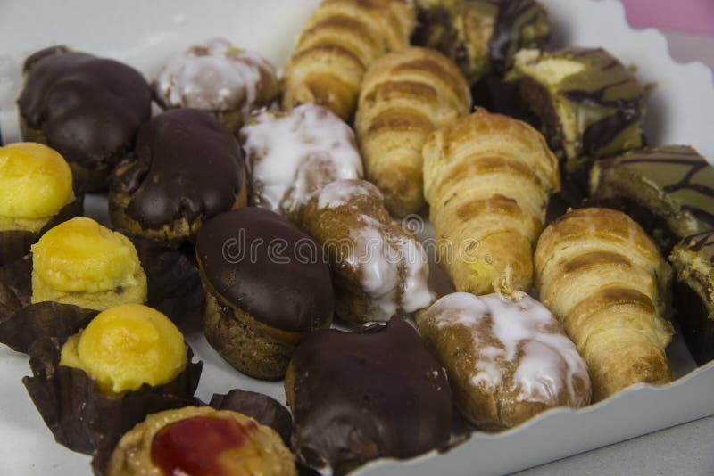 Fine Pastry, Sweet Delicatessen Dessert Stock Image - Image of cream ...