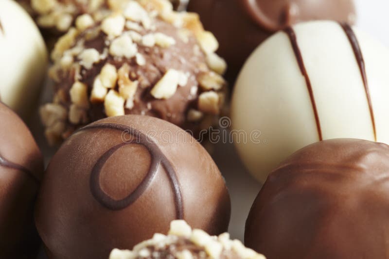 Fine Pieces of Decorated Chocolate Stock Image - Image of sweet, drink ...