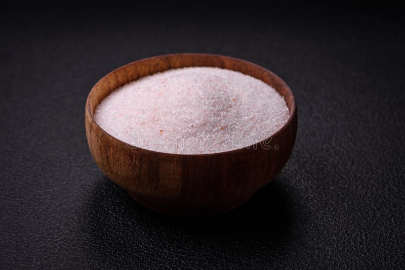 Fine Pink Himalayan Table Salt in a Ceramic Bowl Stock Photo - Image of ...