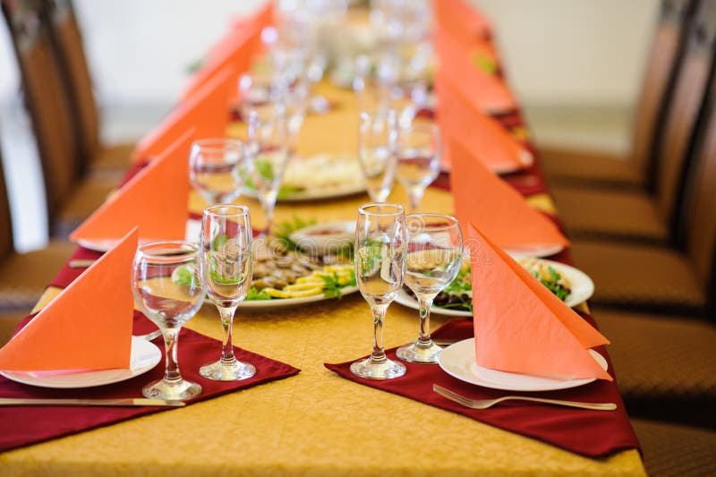 Fine Restaurant Dinner Table Place Stock Photo - Image of celebration ...