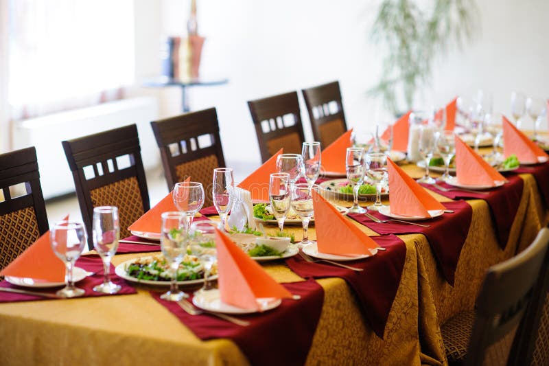 Fine Restaurant Dinner Table Place Stock Photo - Image of celebration ...