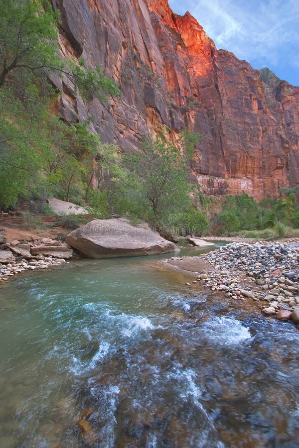 Fine River between Red Rocks Stock Image - Image of contrasts, outdoors ...