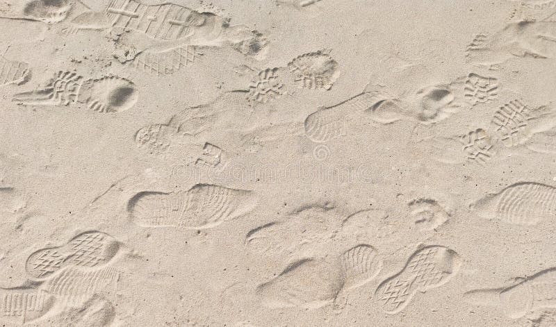 Fine Sand with Many Foot Step on Beach Stock Image - Image of summer ...