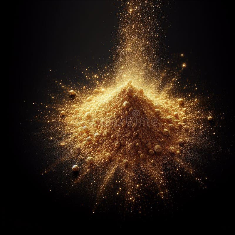 Fine Shimmering Gold Particles on a Black Background Stock Illustration ...