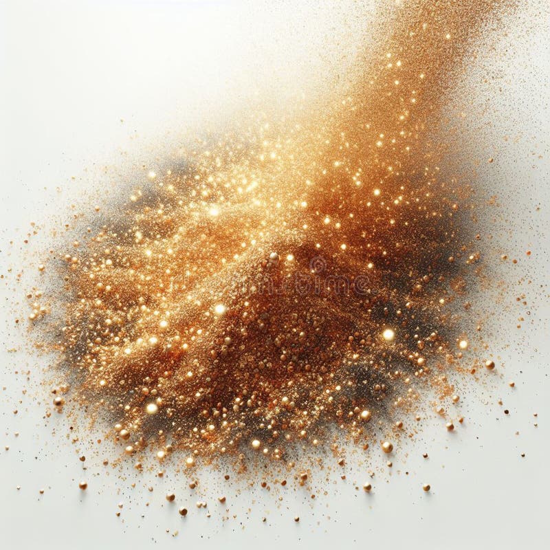 Fine Shimmering Gold Particles on a White Background Stock Image ...