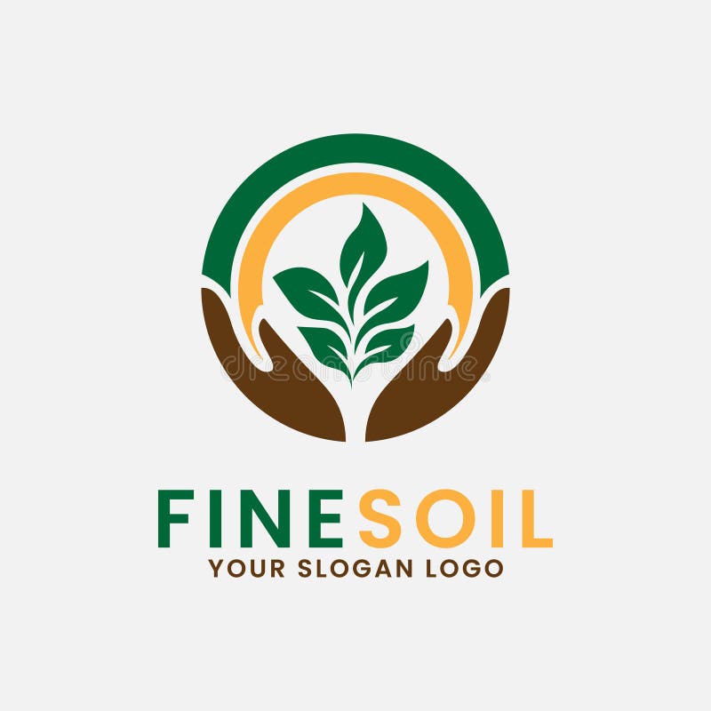 Soil Logo Icon Design Inspiration with Leaf and Hand Illustration Stock ...
