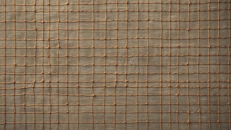 Fine Stitched Grid Pattern in Faded Brown Over Linen Texture Forming ...