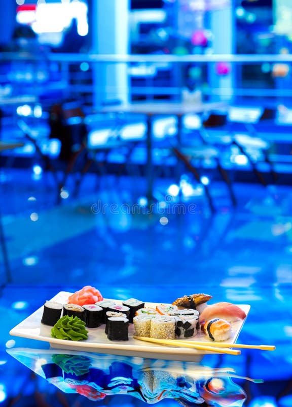 Fine sushi on a plate stock photo. Image of gourmet, sashimi - 7870416