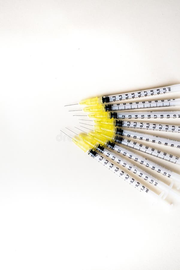 Fine Syringes for Use in Medicine Stock Photo - Image of closeup ...