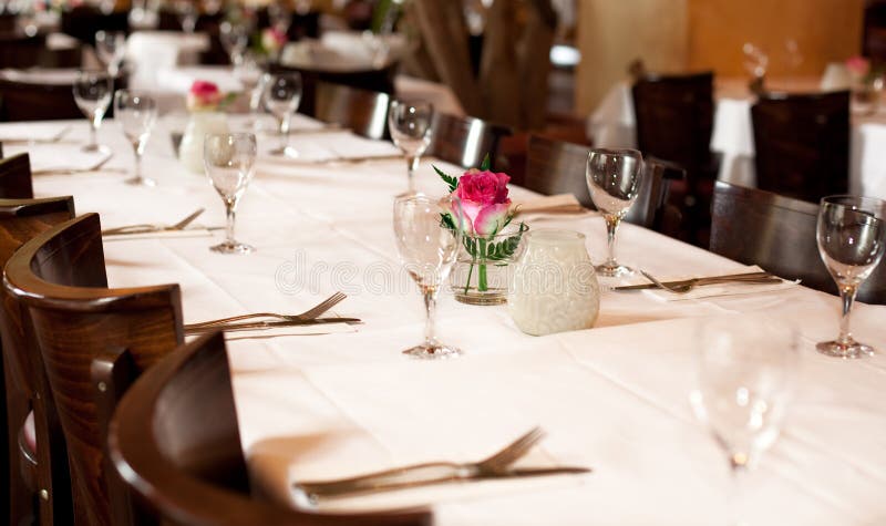 Fine Table Setting in Gourmet Restaurant Stock Photo - Image of ...