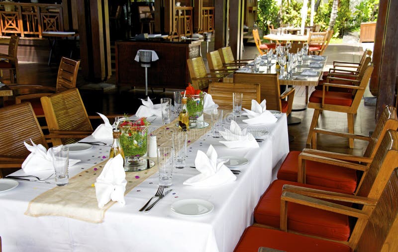 Fine Table Setting in Gourmet Restaurant Stock Photo - Image of place ...