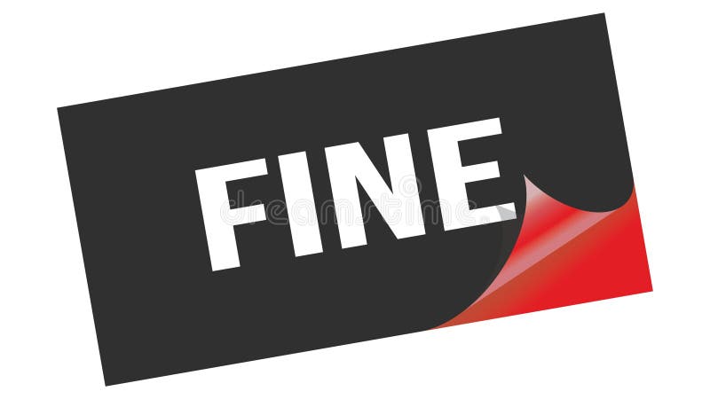 FINE Text on Black Red Sticker Stamp Stock Illustration - Illustration ...