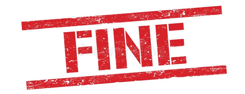 FINE Text on Red Vintage Lines Stamp Stock Illustration - Illustration ...