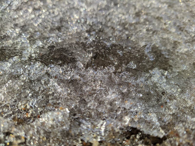 Fine Texture of Melted Snow Closeup Photo. Snow Crust Macro Photo ...