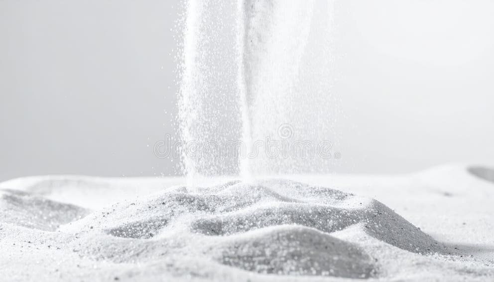 Fine White Powder Falling, Multiple Exposure Effect on Falling Sand ...