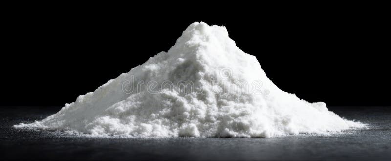 The Fine White Powder with a Soft, Fluffy Texture Against a Dark ...