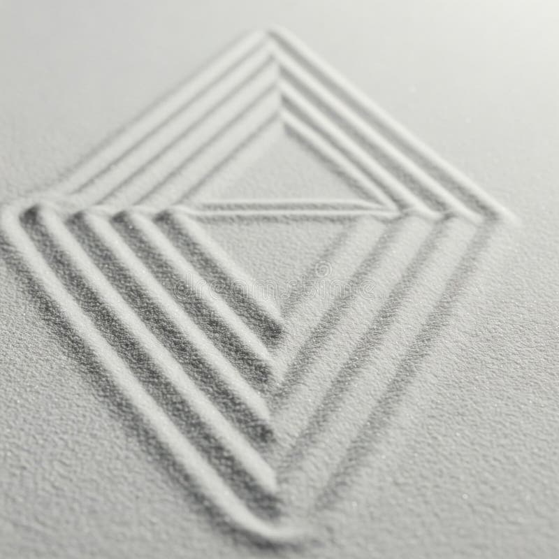 A Close-up of Fine White Sand Meticulously Raked into Sharp ...