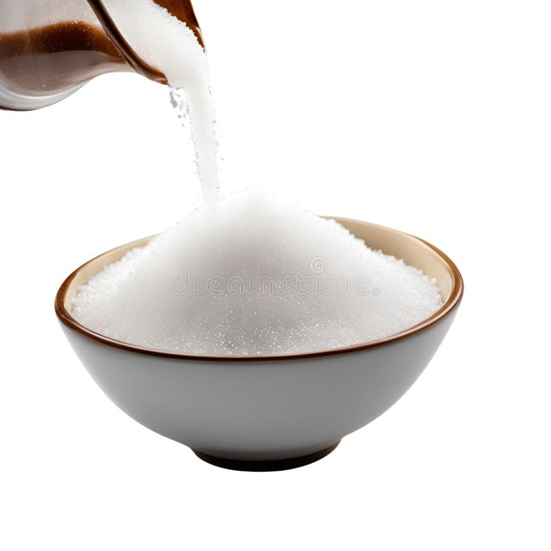 Fine White Sugar is Gently Poured into a Sleek Glass Container Stock ...