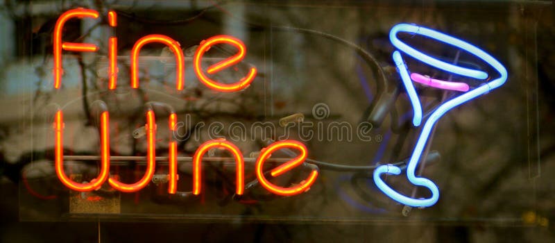 Wine Neon Sign stock photo. Image of wine, orange, store - 50300950