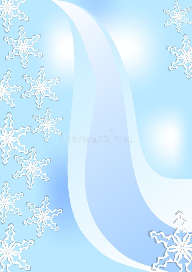 Fine Winter Background with Snowflakes in White and Blue Stock ...