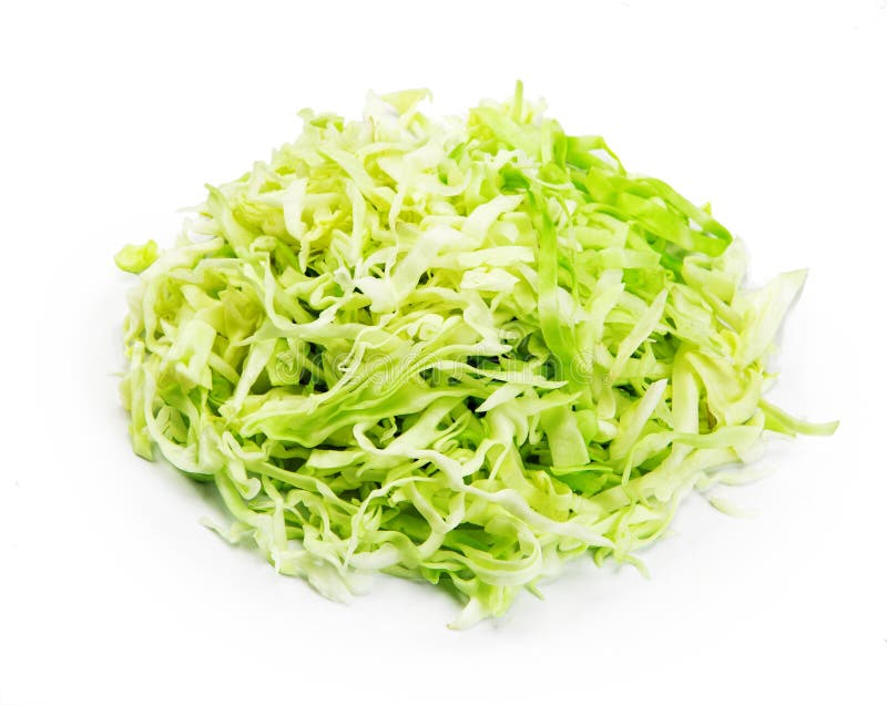 Finely Chopped Fresh Cabbage Isolated on White Background Stock Image ...