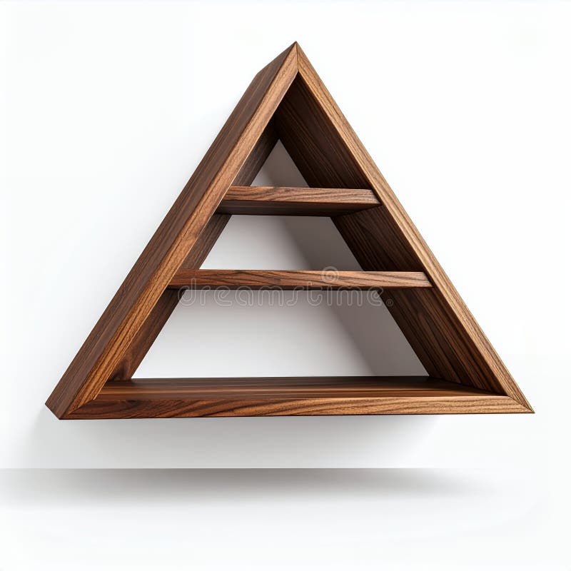 Triangular Wooden Display Shelf with Internal Shelving Crafted ...