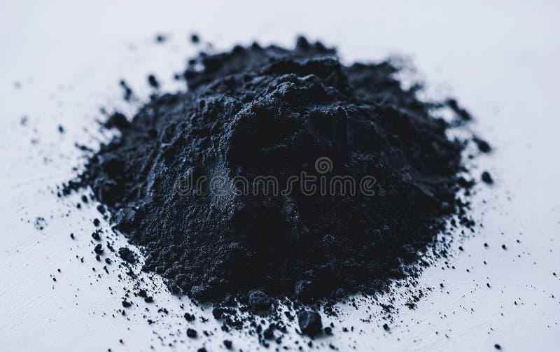 A Close-up View of Finely Ground Black Powder on a White Surface ...