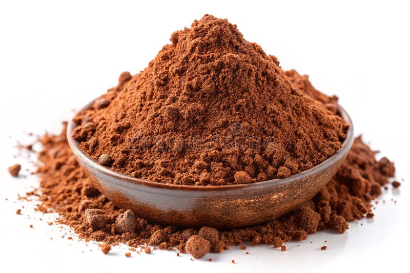 Finely Ground Cacao Powder, Isolated on White Stock Illustration ...