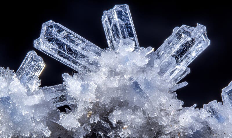 Finely Structured Ice Crystals Up Close Stock Image - Image of frost ...