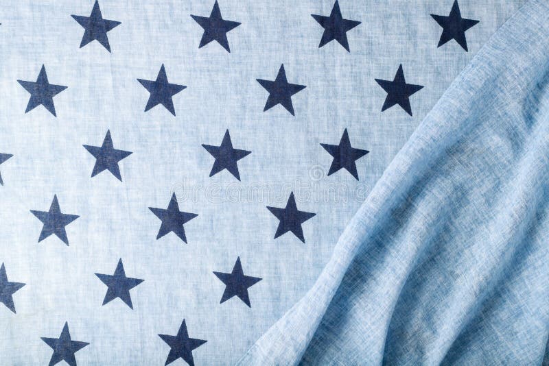 The Finest Blue Cotton Fabric with Dark Stars Stock Image - Image of ...