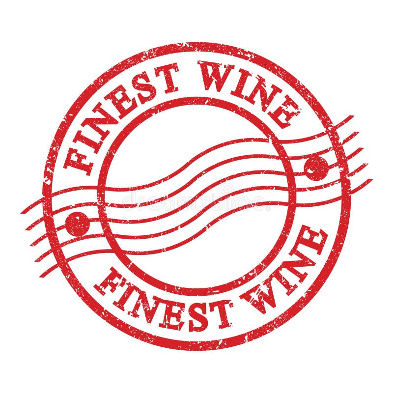 FINEST WINE Text on Red Grungy Rectangle Stamp Stock Illustration ...