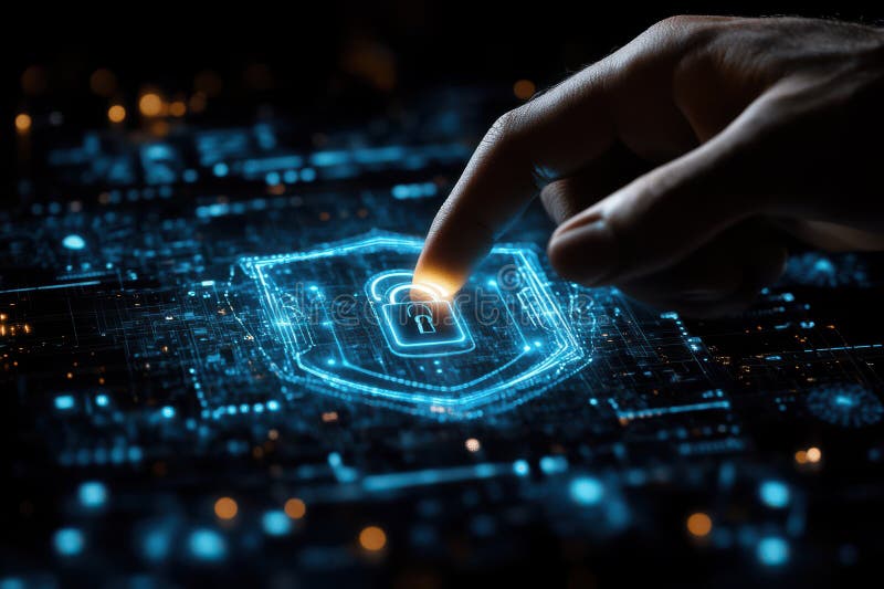 Finger Activates Digital Lock Security System Online Protection ...