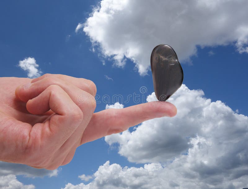 Finger Balance and Blue Sky Stock Image - Image of happiness, simple ...