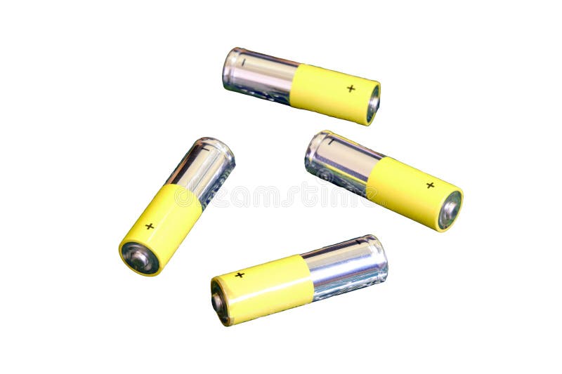 Finger Batteries AA, Isolated on a White Background Stock Image - Image ...