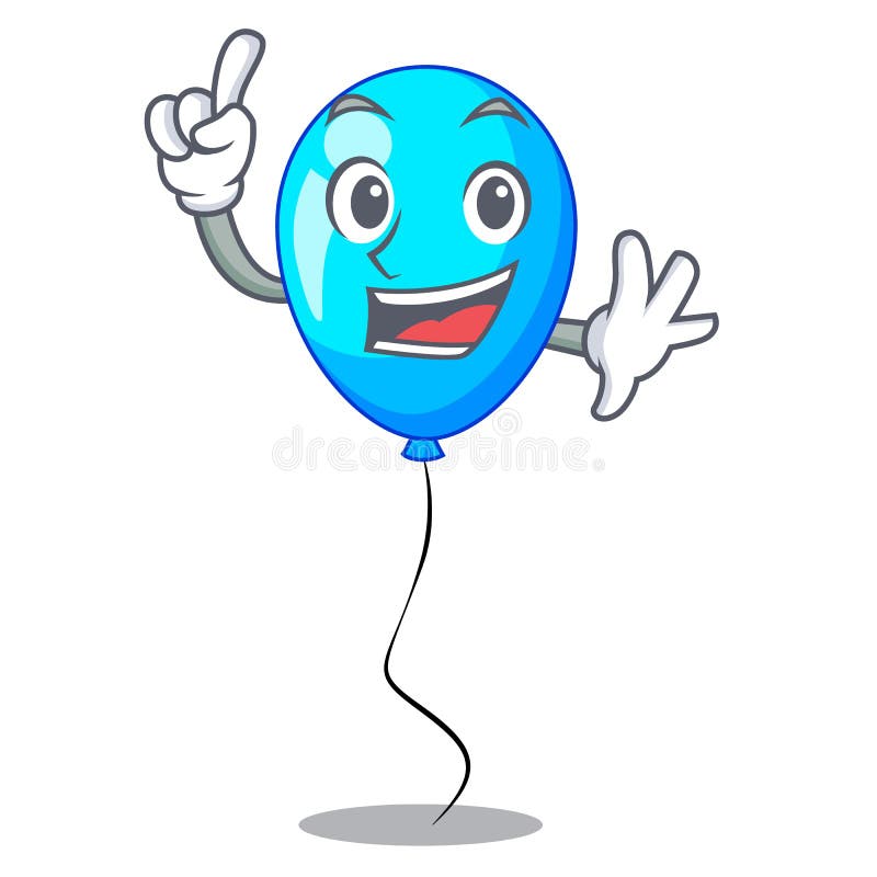 Finger Blue Balloon Bunch Design on Cartoon Stock Vector - Illustration ...