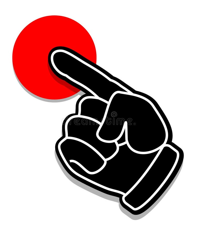 Finger pressing button stock illustration. Illustration of drawing ...