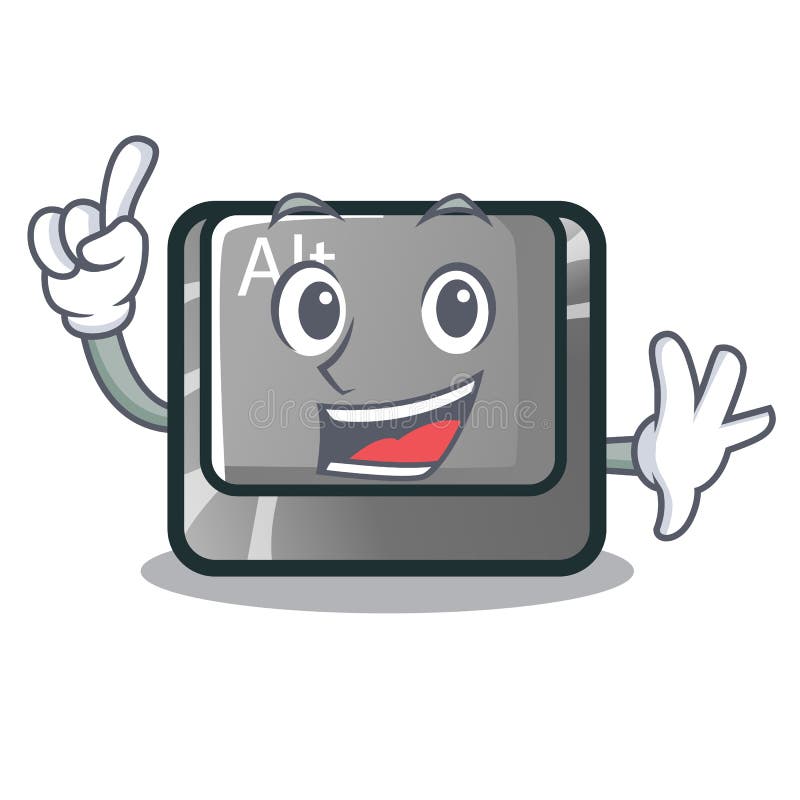 Finger Cartoon Alt Button on the Table Stock Vector - Illustration of ...