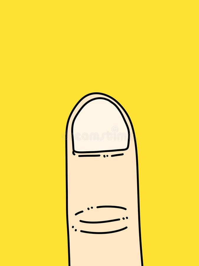 Finger Cartoon on Yellow Background Stock Illustration - Illustration ...