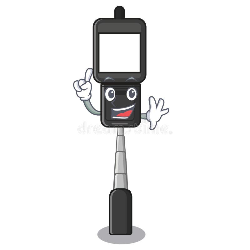 Finger Cell Phone Holder Above Cartoon Table Stock Vector ...