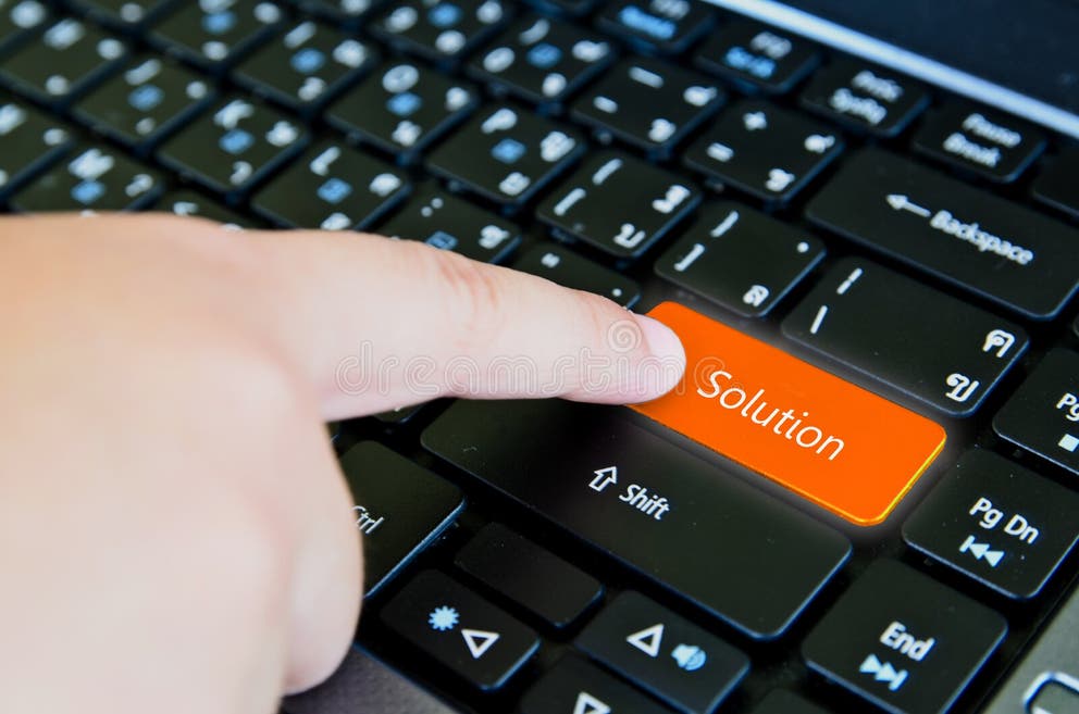 Finger of Child Pushing the Button of Keyboard Stock Image - Image of ...