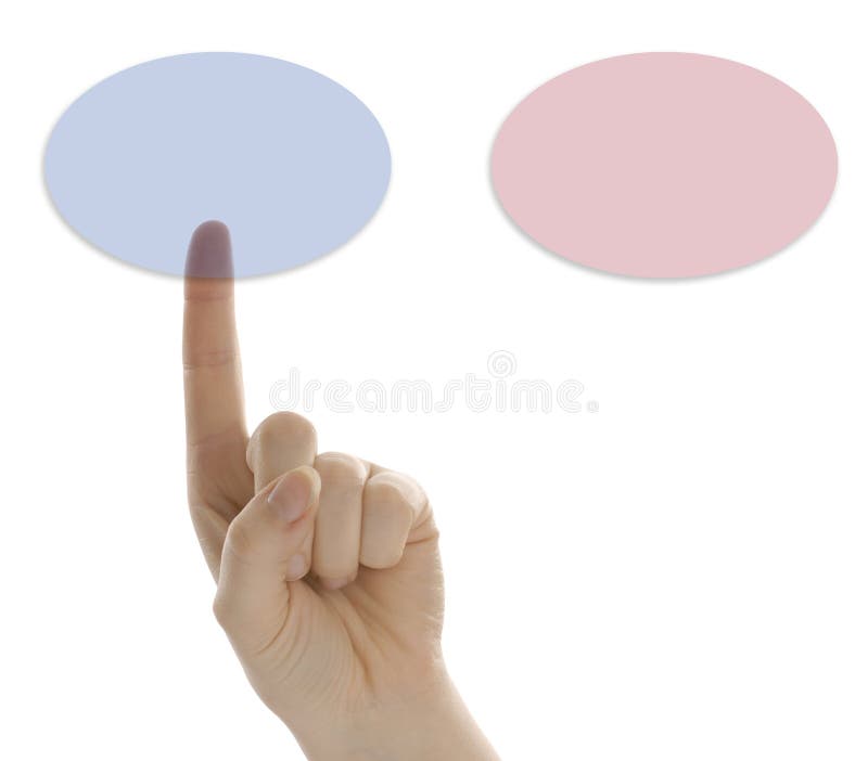 Finger choosing button stock photo. Image of people, palm - 13500278