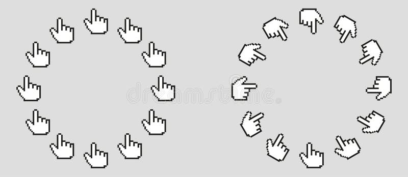 Finger Mouse Pointer Circle Frame. Click Here Round Border Stock Vector ...