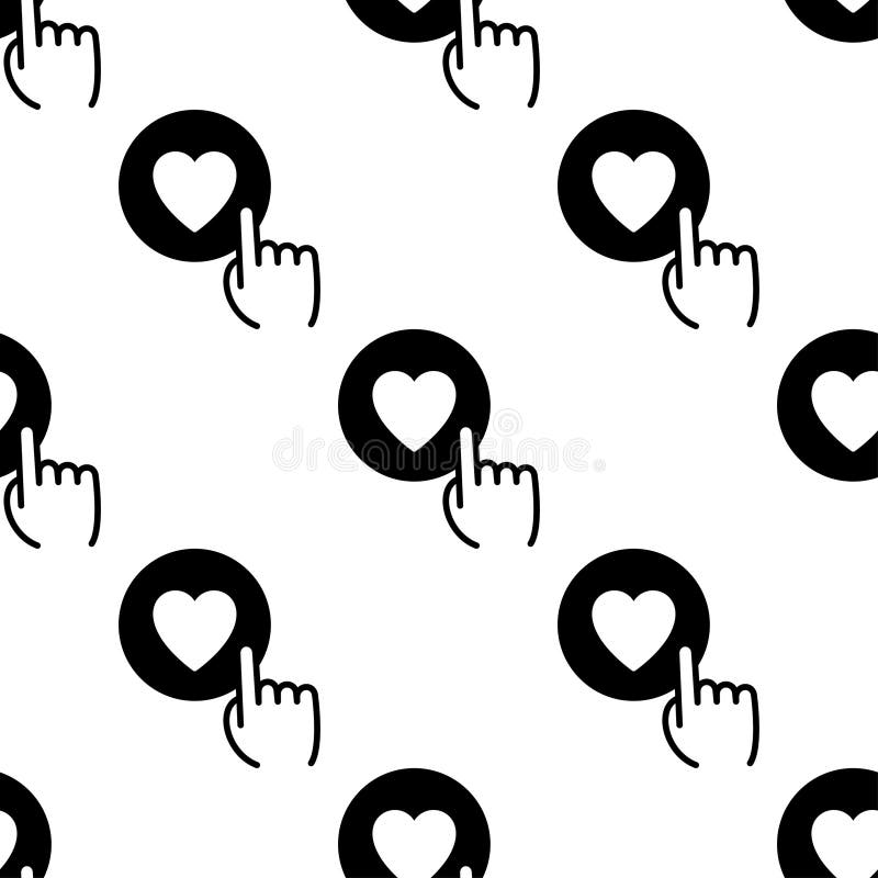 Finger Click on Heart. Hand Pressing Like Heart Button, Seamless ...