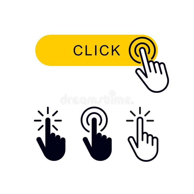 Hand Pointer or Cursor Mouse Do Not Clicking Linear Icon. Symbol in ...