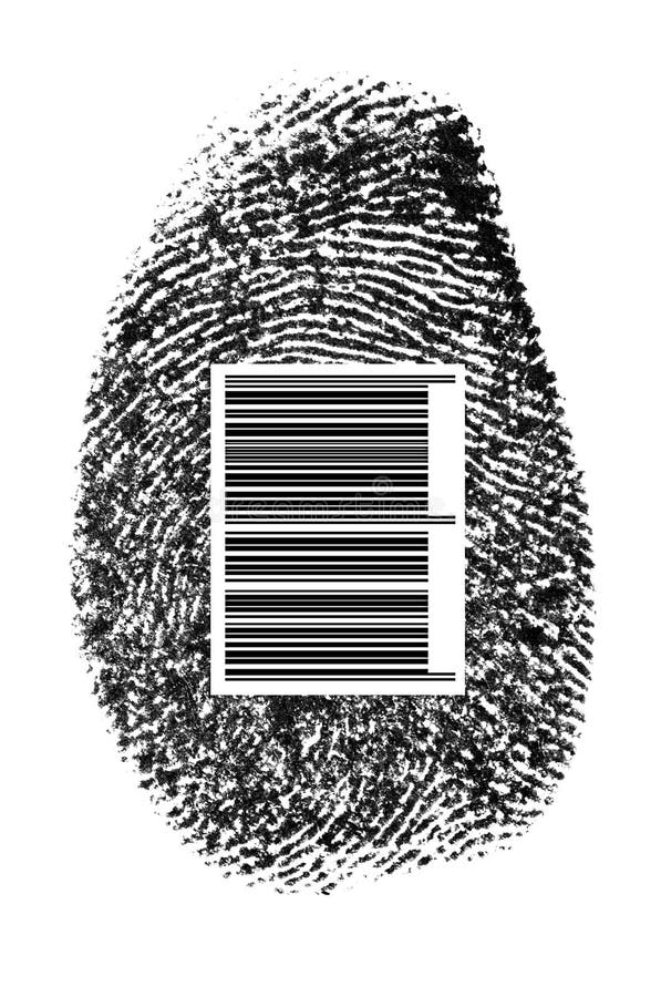 Fingerprint with bar code stock vector. Illustration of concept - 2323926