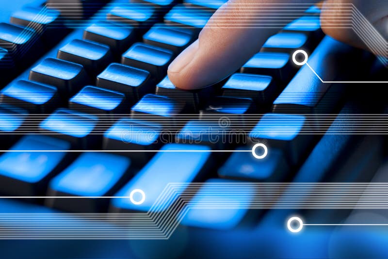 Finger on Computer Keyboard Stock Photo - Image of abstract, computer ...