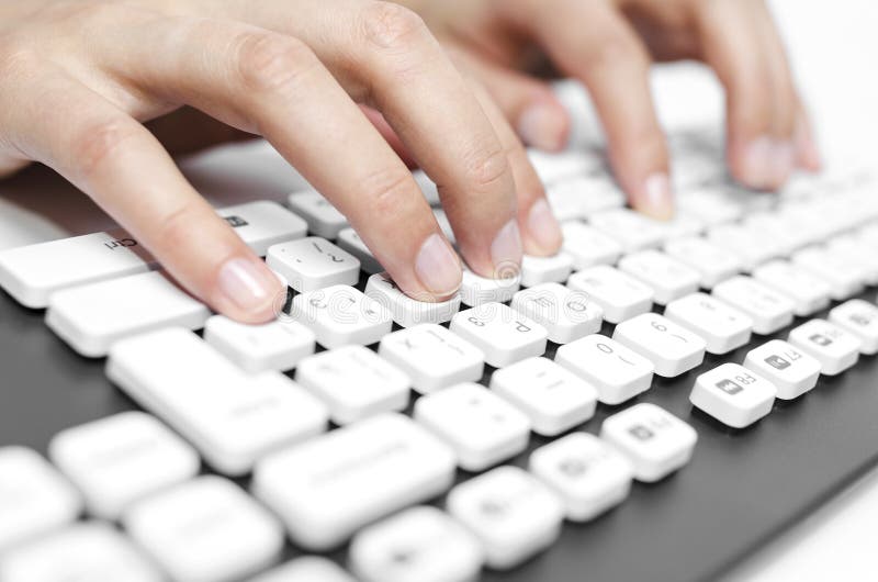 Finger on the Computer Keyboard Stock Photo - Image of woman, wireless ...
