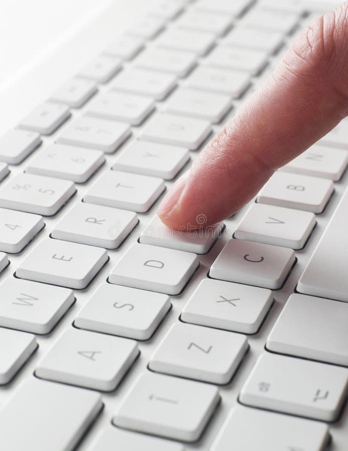 Finger on Computer Keyboard Stock Image - Image of operator, manager ...