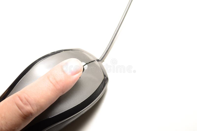 Finger on a computer mouse stock photo. Image of illness - 25620140